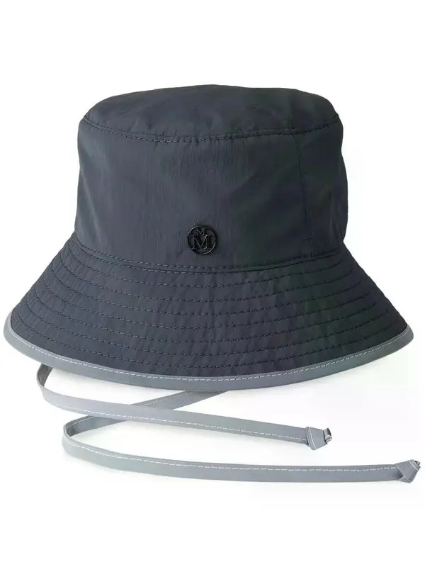 MAISON MICHEL Angele Cotton Bucket Hat - Grey