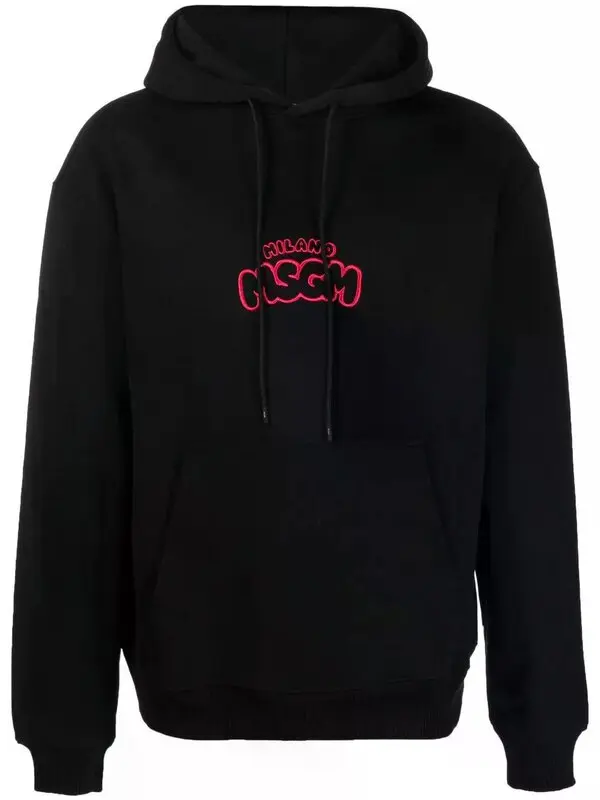 MSGM Embroidered-logo Cotton Hoodie