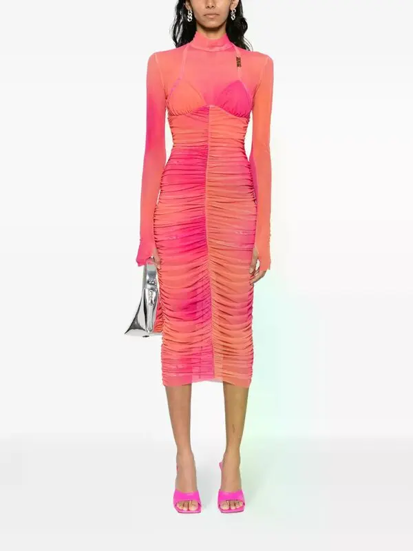 Versace Logo-plaque Ruched Dress