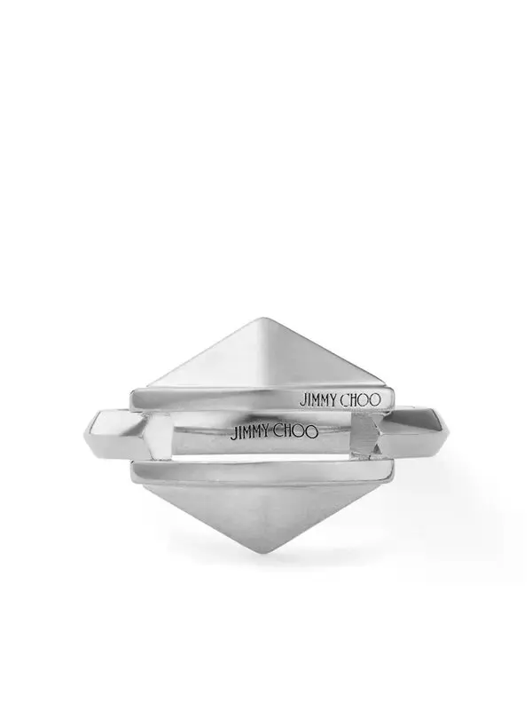 JIMMY CHOO Diamond Logo-engraved Ring - Silver