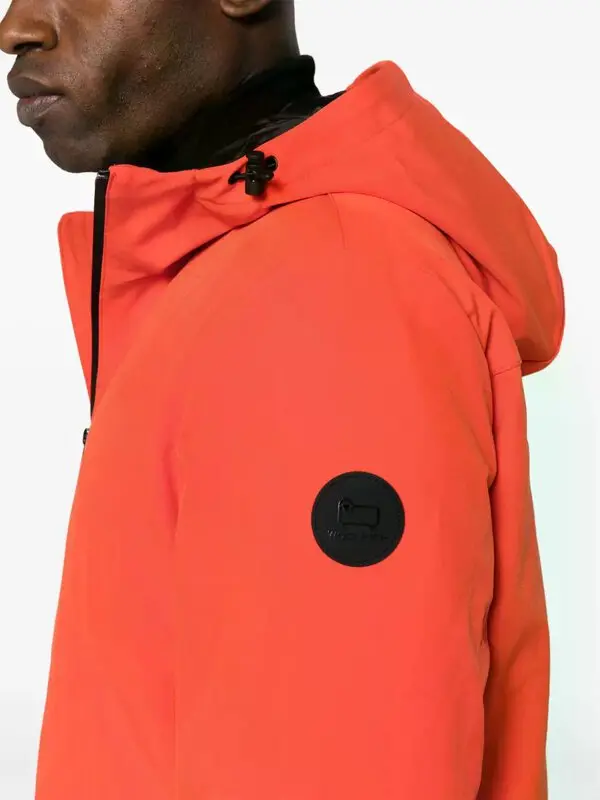 Woolrich Logo-patch Hooded Lightweight Jacket - Orange