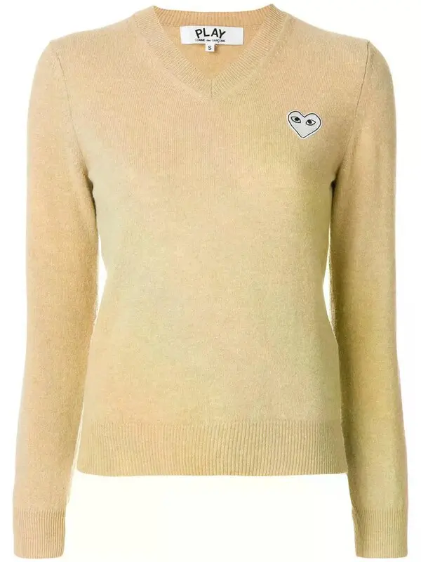 Play Comme Des Garcon V-neck Jumper - Neutrals