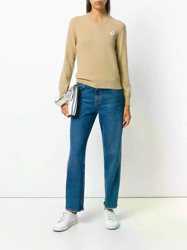 Play Comme Des Garcon V-neck Jumper - Neutrals