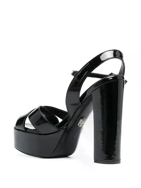 Philipp Plein Patent-effect Heeled Sandals