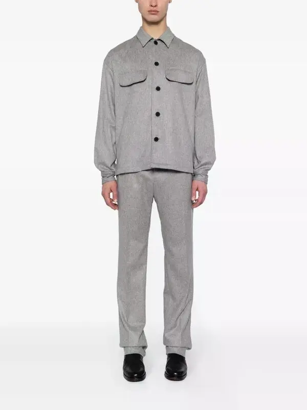 Kiton Felted Cashmere-blend Shirt - Grey