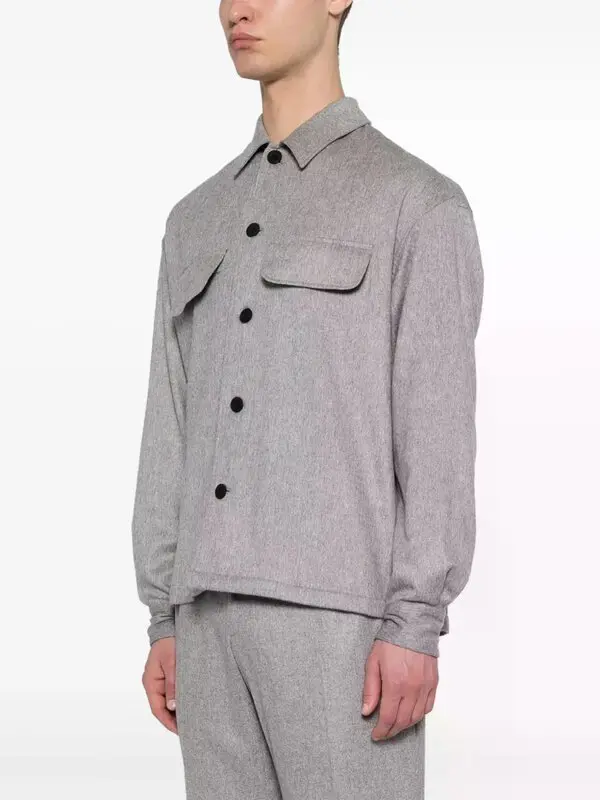Kiton Felted Cashmere-blend Shirt - Grey