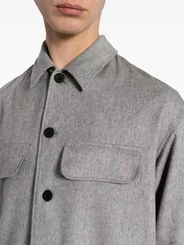 Kiton Felted Cashmere-blend Shirt - Grey