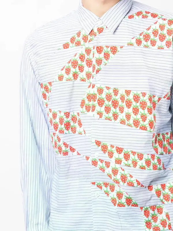 Comme Des Garçons X Brent Westfall Strawberry Patchwork Shirt