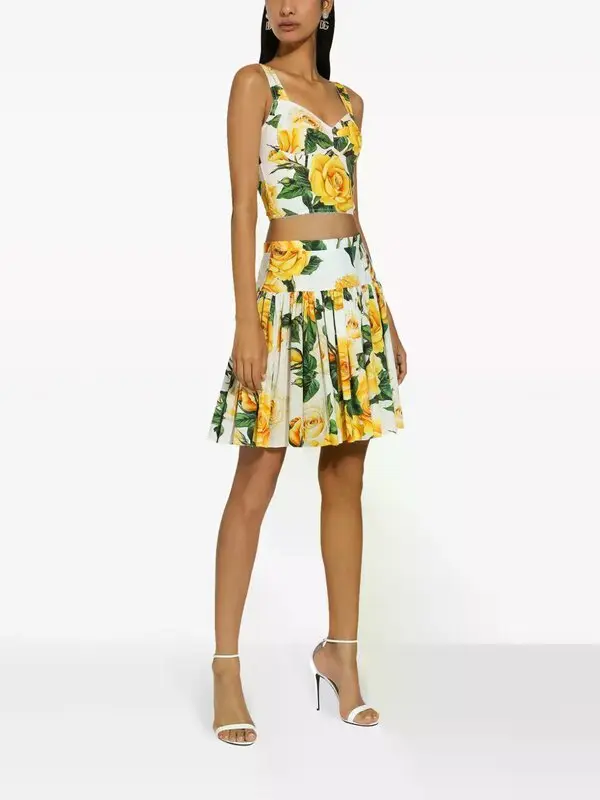 Dolce & Gabbana Rose-print Corset Top