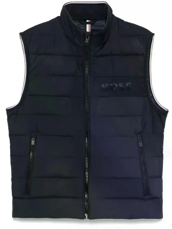 BOSS Logo Water-repellent Gilet - Blue