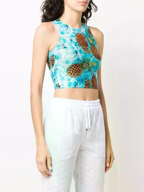 Philipp Plein Pineapple Skies Cropped Top