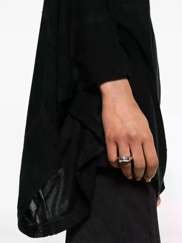 Yohji Yamamoto Cotton Blend Knitted Draped Cardigan-coat