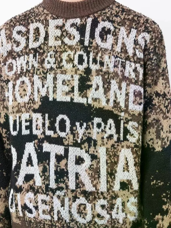 4SDESIGNS Slogan Intarsia-knit Sweatshirt