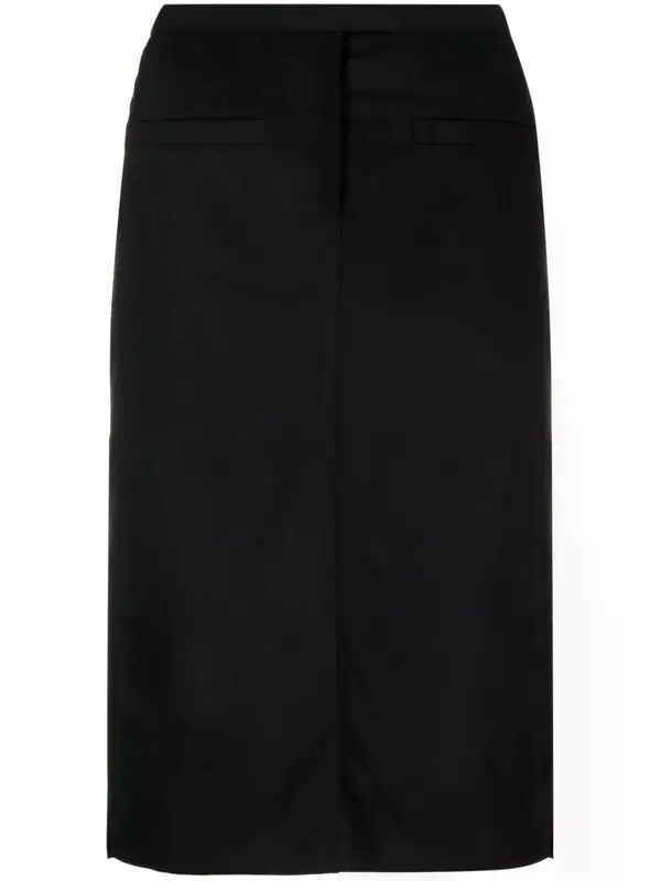 COURREGES Logo-appliqué High-waist Midi Skirt