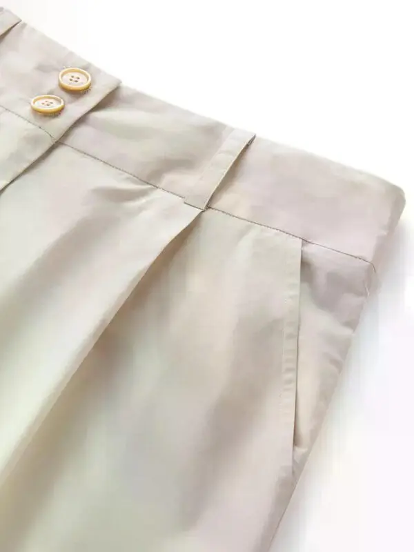 Woolrich Pleated High-waisted Shorts