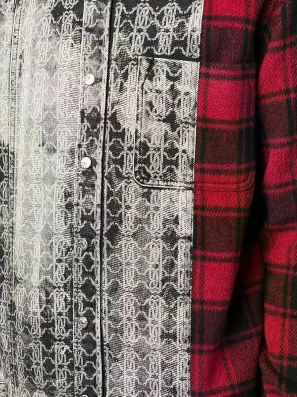 Roberto Cavalli Long-sleeved Patchwork Shirt