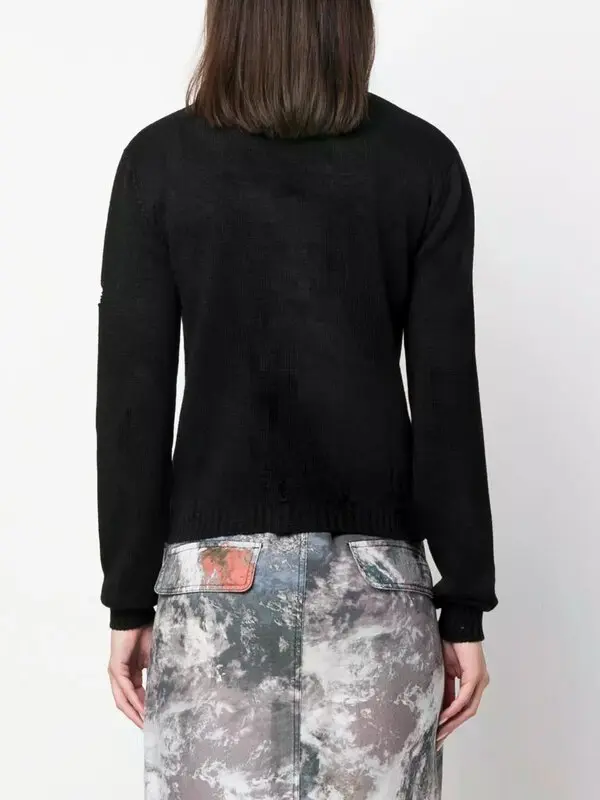 Gcds Distressed-effect Intarsia-knit Jumper