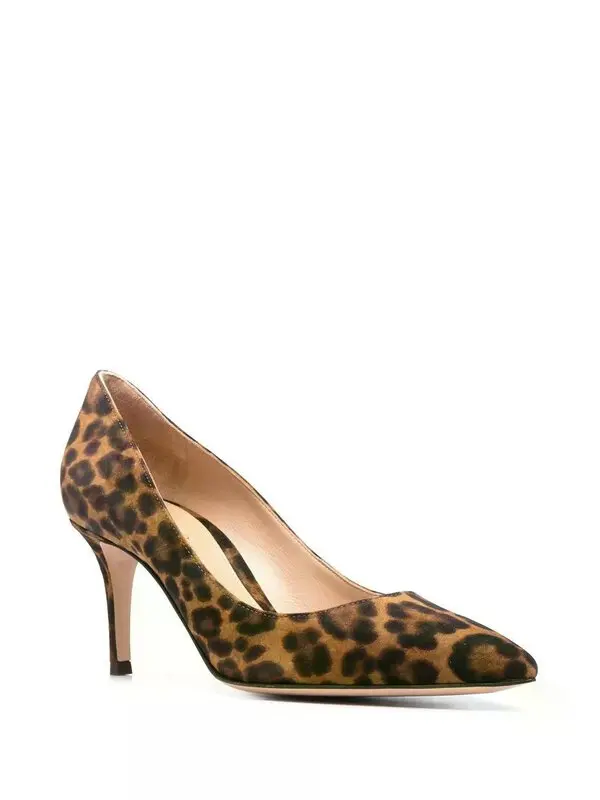 GIANVITO ROSSI Suede Leopard Print Pumps