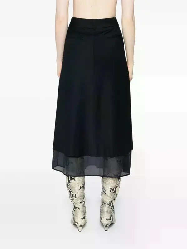 Peserico Pleated Virgin Wool-blend Midi Skirt