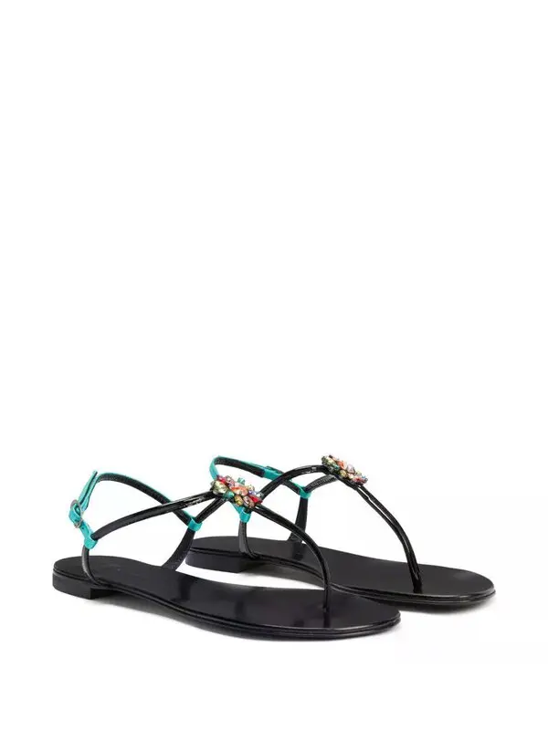 GIUSEPPE ZANOTTI Noussa Rhinestone-embellished Leather Sandals