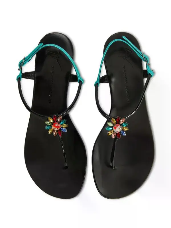 GIUSEPPE ZANOTTI Noussa Rhinestone-embellished Leather Sandals