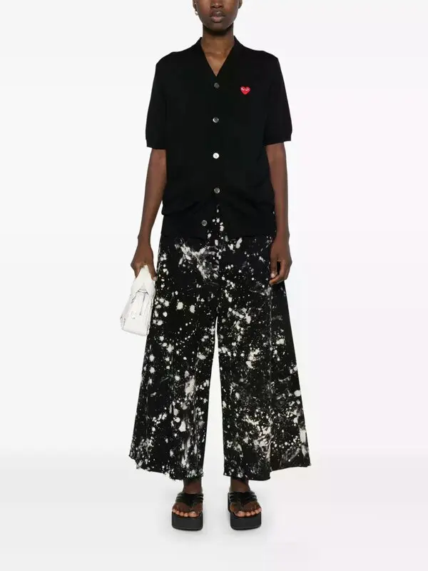 Play Comme Des Garcon V-neck Wool Cardigan