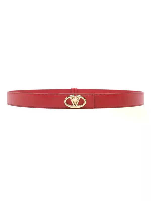 Valentino Garavani Vlogo Signature Leather Belt - Red