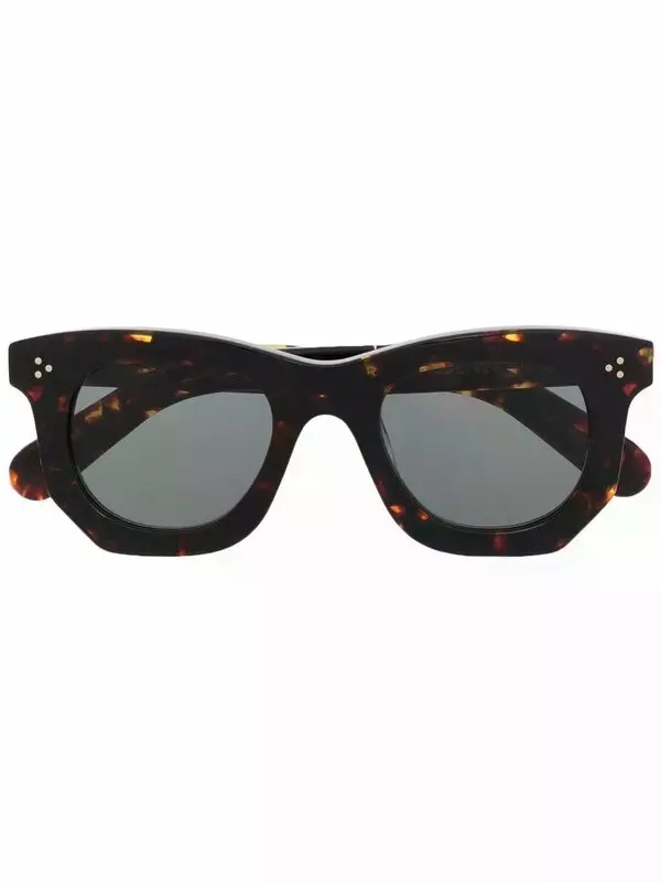 LESCA Ogre Geometric-frame Sunglasses - Brown