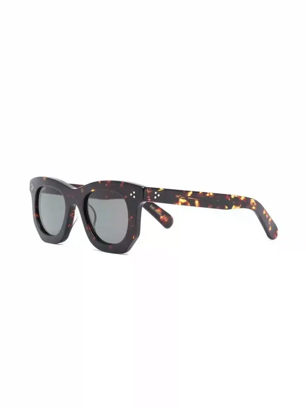 LESCA Ogre Geometric-frame Sunglasses - Brown