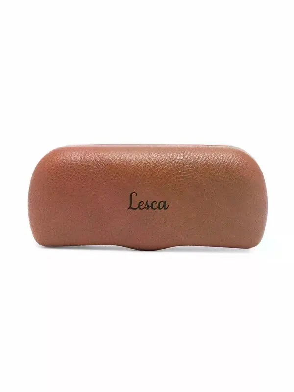LESCA Ogre Geometric-frame Sunglasses - Brown