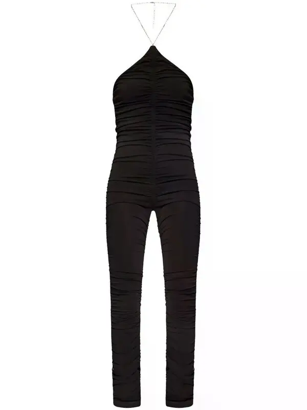 Attico Chain-link Halterneck Jumpsuit - Black