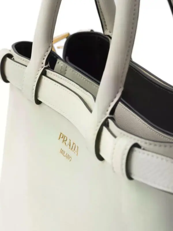 Prada Small Buckle Tote - White