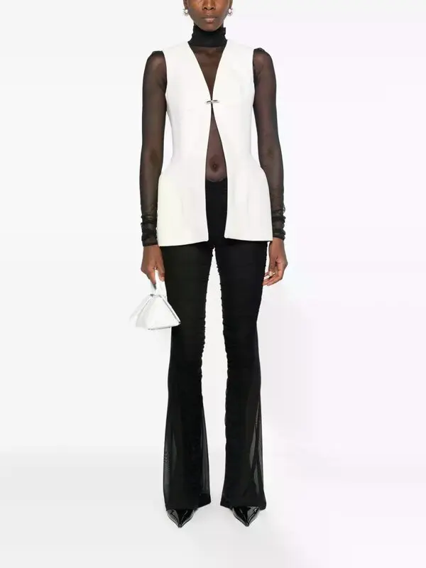 MUGLER Corseted Pierced Vest - White