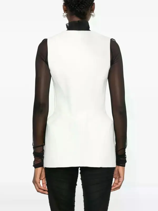 MUGLER Corseted Pierced Vest - White