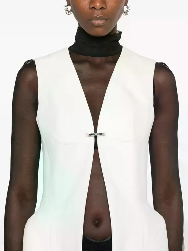 MUGLER Corseted Pierced Vest - White