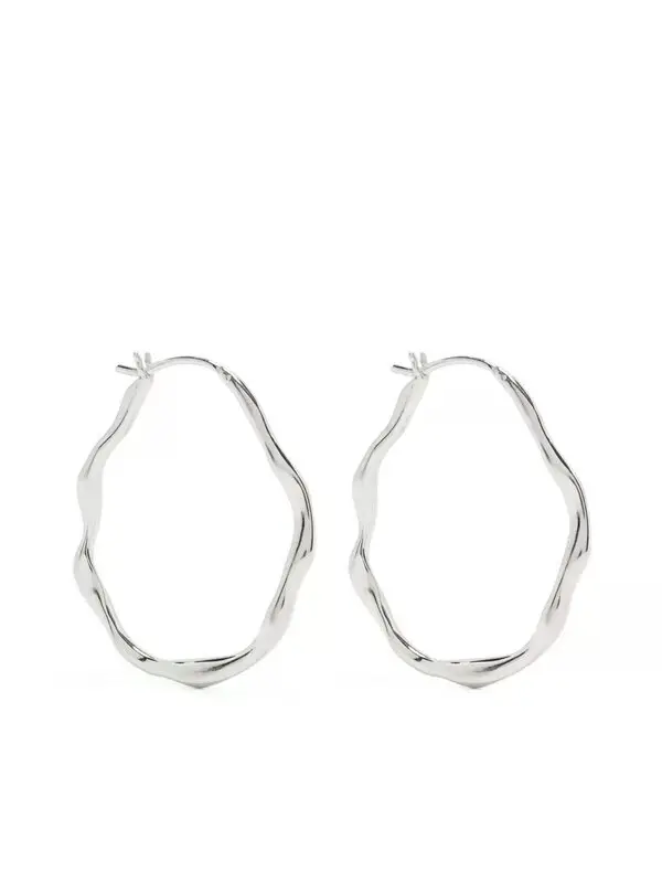 DOWER & HALL Waterfall Oval Hoop Earrings - Silver