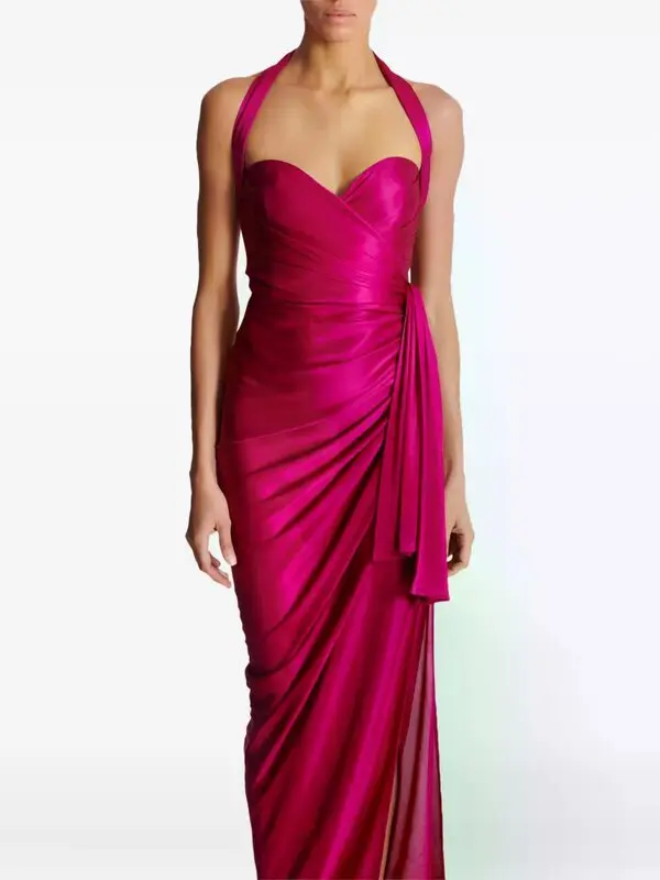Balmain Draped Jersey Midi Dress