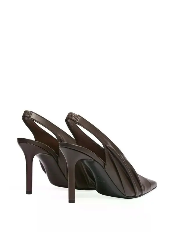 COURREGES 90mm Draped Slingback Pumps - Brown