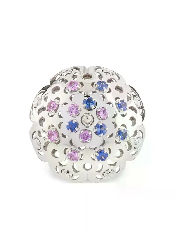 OFFICINA BERNARDI 18kt White Gold Damasco Sapphire Ring - Silver