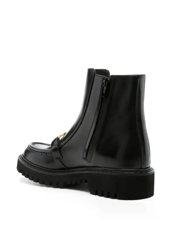 Valentino Garavani Vlogo Leather Flat Boots