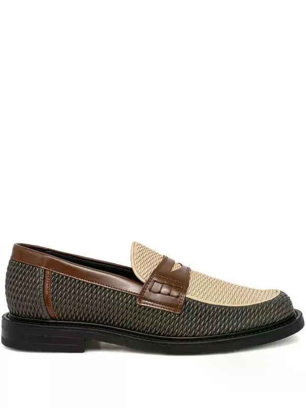 Filling Pieces Reed Woven-panel Loafers