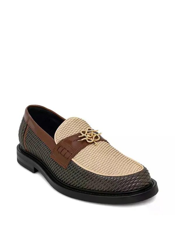 Filling Pieces Reed Woven-panel Loafers