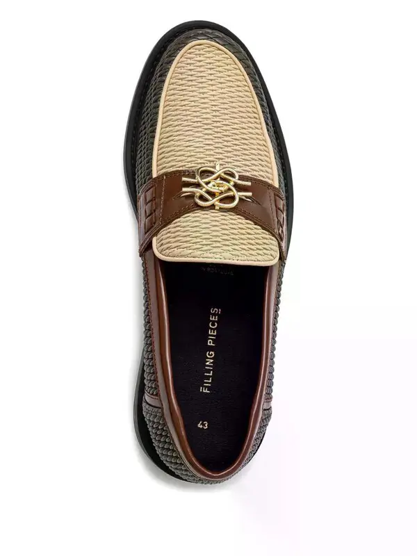 Filling Pieces Reed Woven-panel Loafers