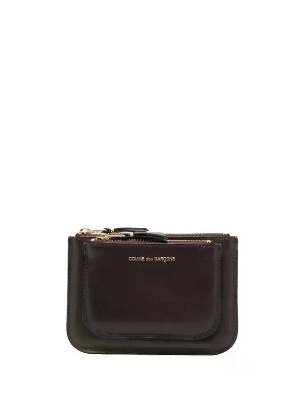 Comme Des Garçons Double-compartment Leather Wallet - Brown