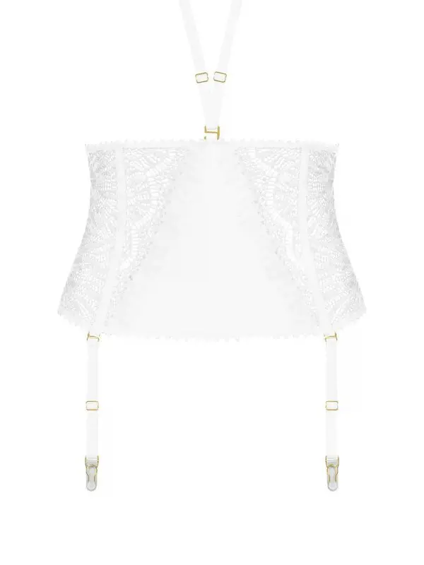 MAISON CLOSE Accroche Coeur Waist-cincher And Suspenders - White