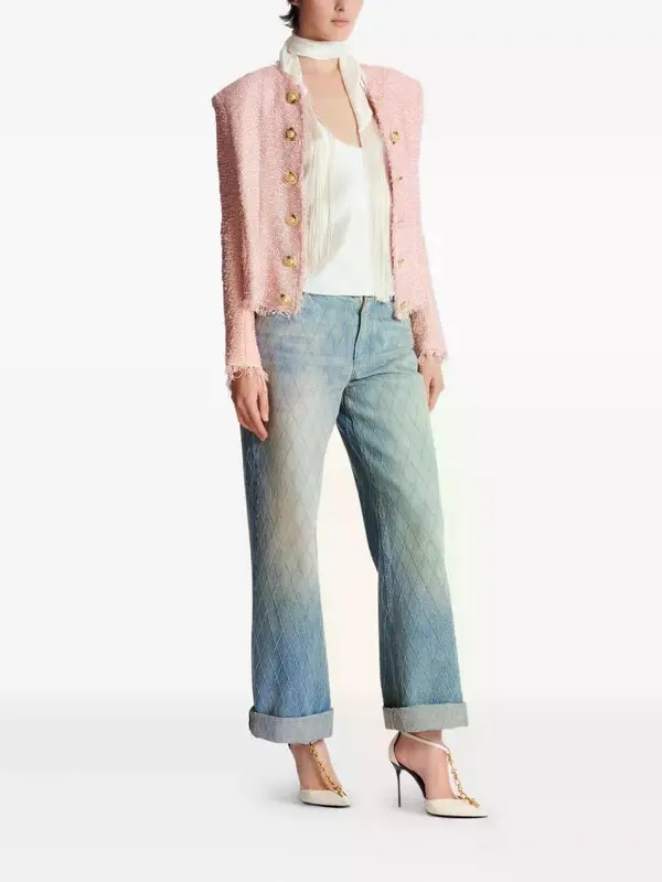 Balmain Sequin-embellished Tweed Jacket - Pink