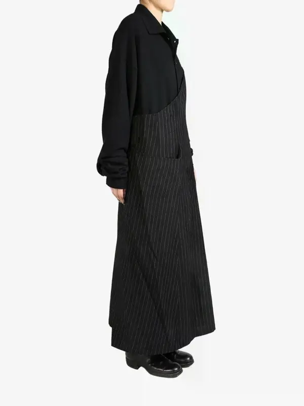 Y’s Asymmetric Pinstripe Dress