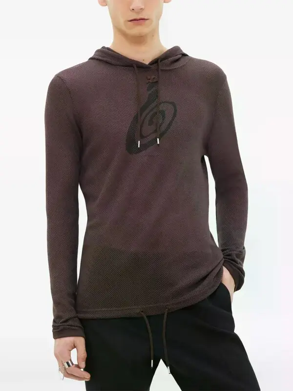 COURREGES Logo-print Mesh Hoodie