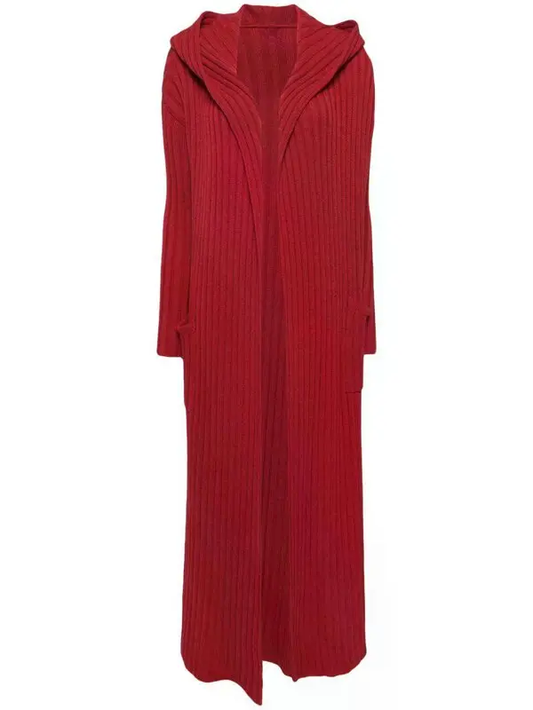 TEDDY CASHMERE Rib-knit Cashmere Cardigan - Red