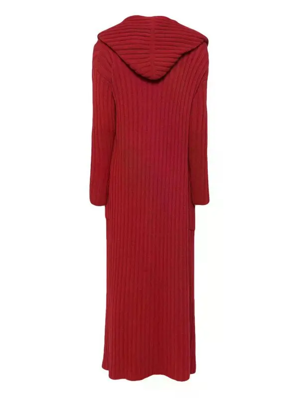 TEDDY CASHMERE Rib-knit Cashmere Cardigan - Red